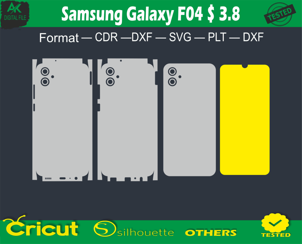 Samsung Galaxy F04 Skin Vector Template Full Warp - 3.80