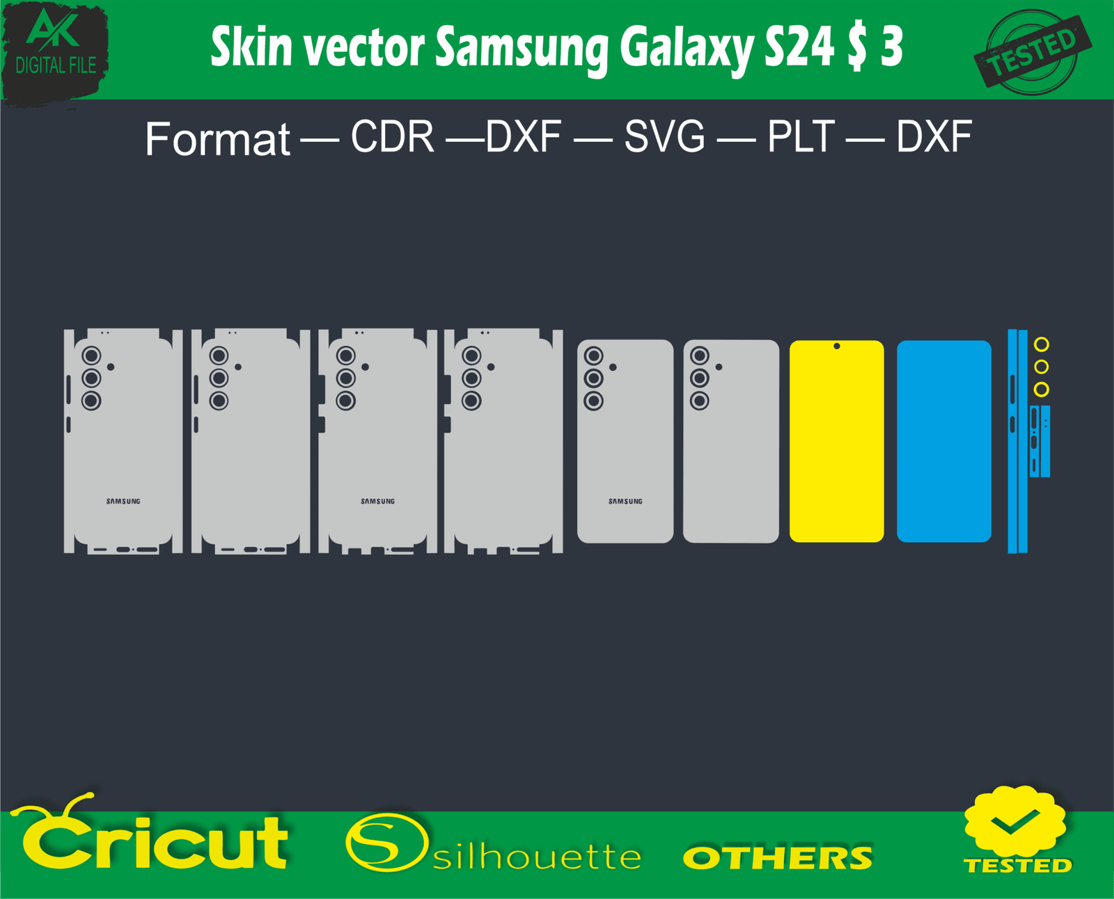 Skin Vector Samsung S24 Skin Vector Template Full - 3.00