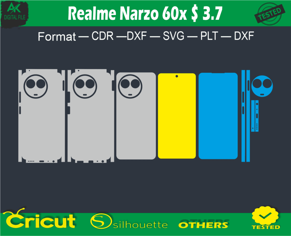 Realme 12 Plus 5g Skin Vector Template Full Wrap - 3.80